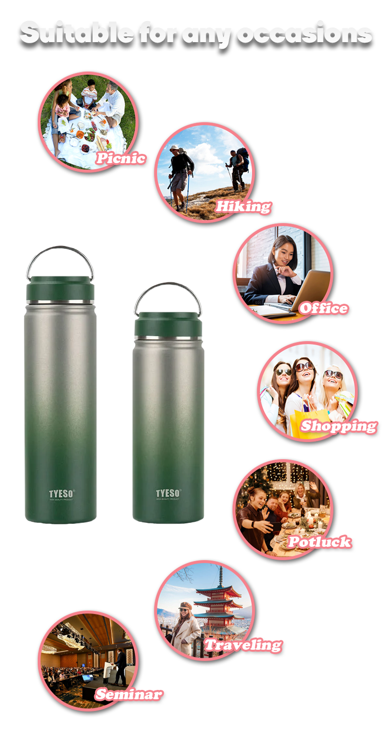 Tyeso New Gradient Thermos Tumbler 530/750ml Double Layer Insulated ...