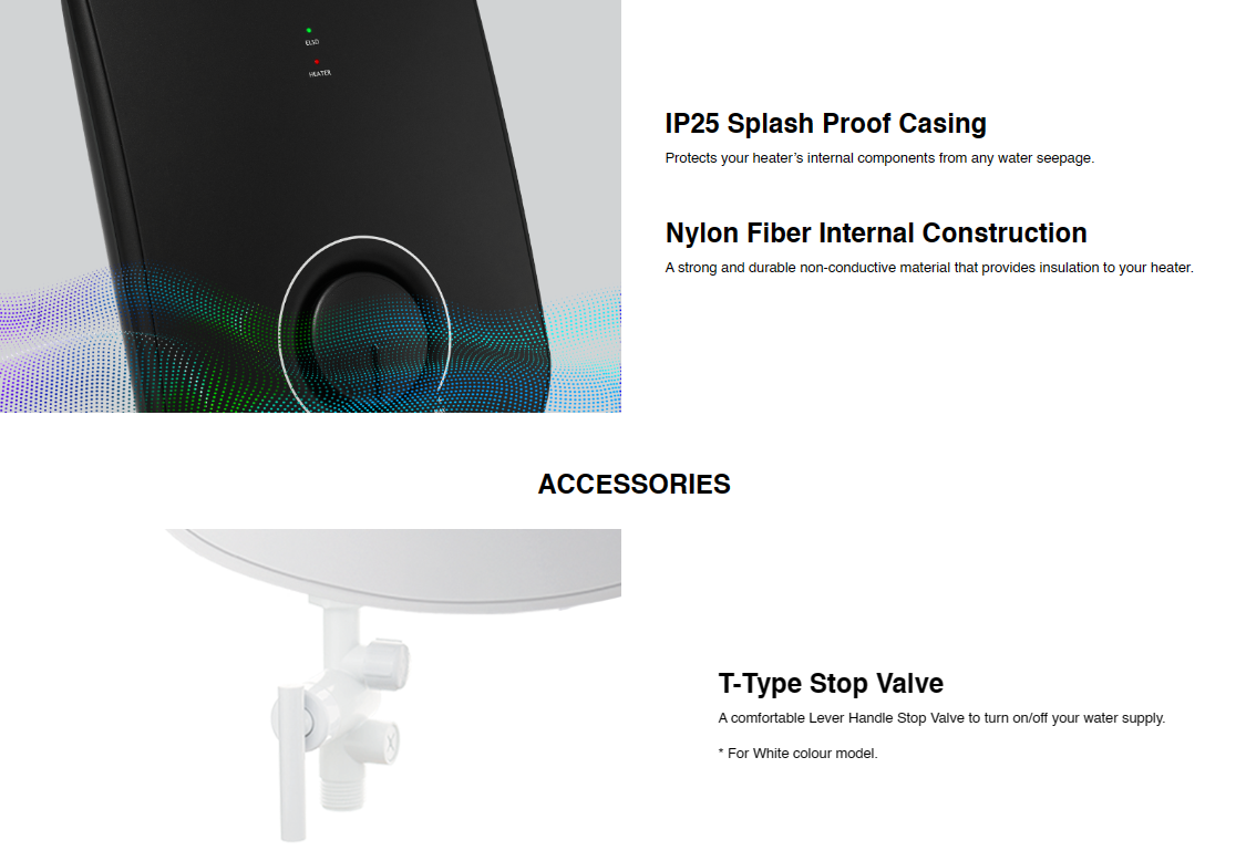 Alpha Evo Water Heater Evo-i ( DC pump ) All black , Matt Black , White ...