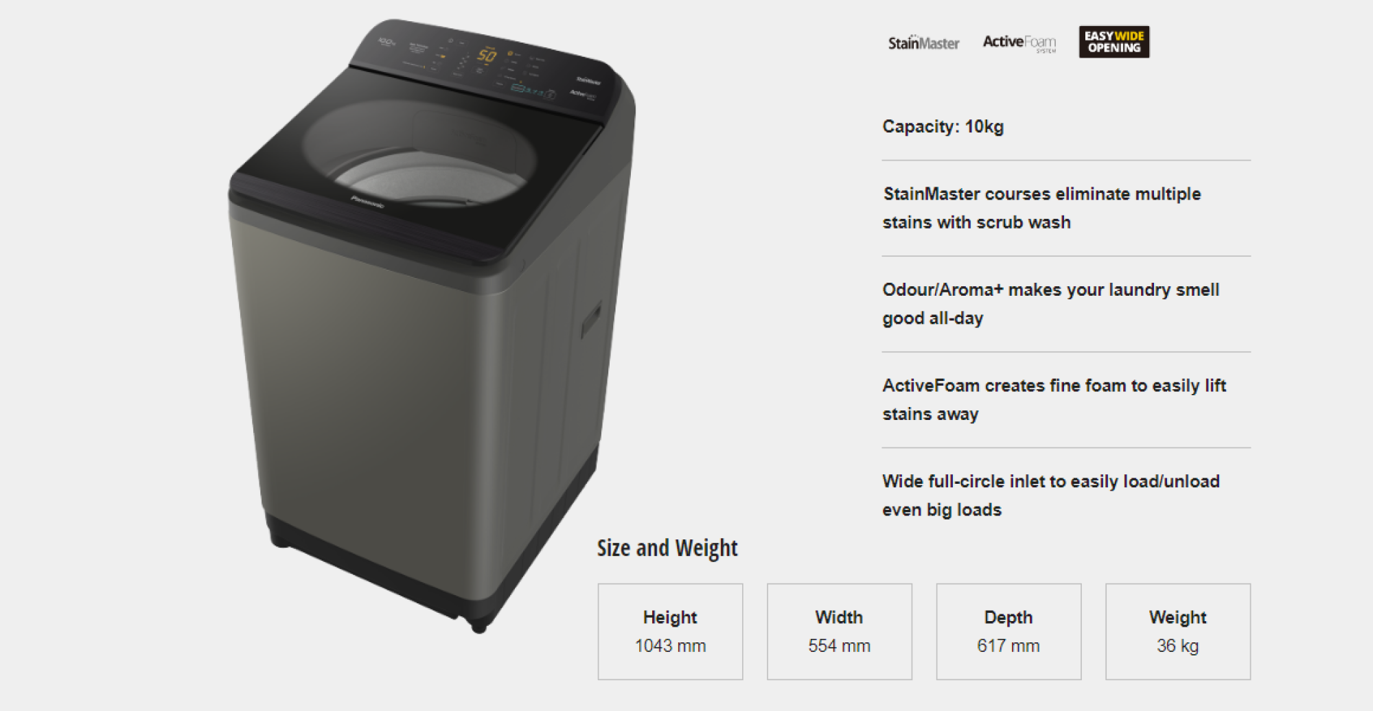 【PROMO EID ADHA】Panasonic 10kg Inverter, Stain Master, Top Load Washer ...
