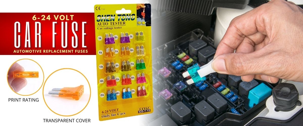 15 PCS 6-24Volt Car Blade Fuses Assortment Kit Car Automotive ...