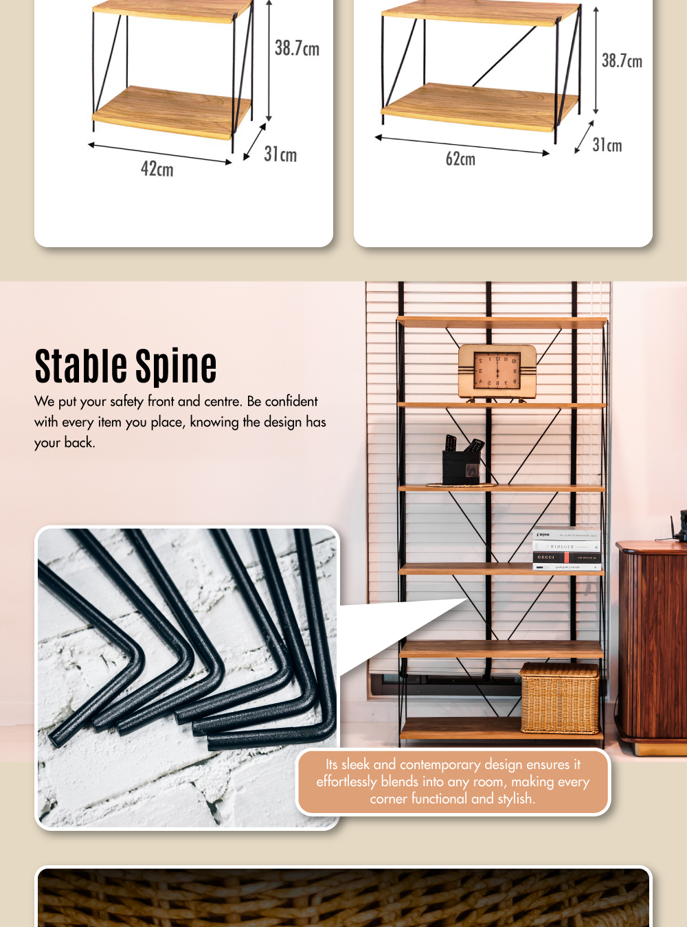HOUZE - RALF Slim Storage Rack | Storage Shelf - 2 Tiers | 3 Tiers | 4 ...