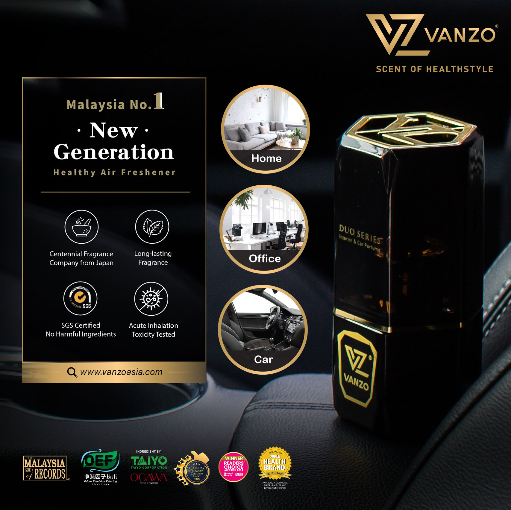 Vanzo Car Perfume Car Air Freshener Car Refresher Refill Pewangi Kereta ...