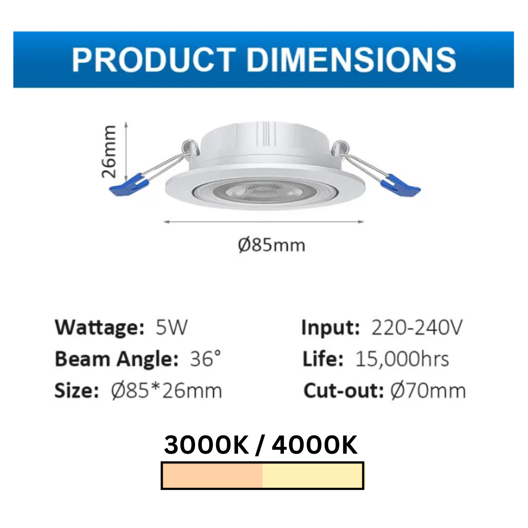 MEGAMAN Eye Ball 5W/7W Energy Saving Bulb LED Bulb Mentol LED Ceiling ...