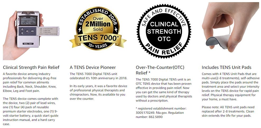 TENS 7000 Digital TENS Unit with Accessories - TENS Unit Muscle ...