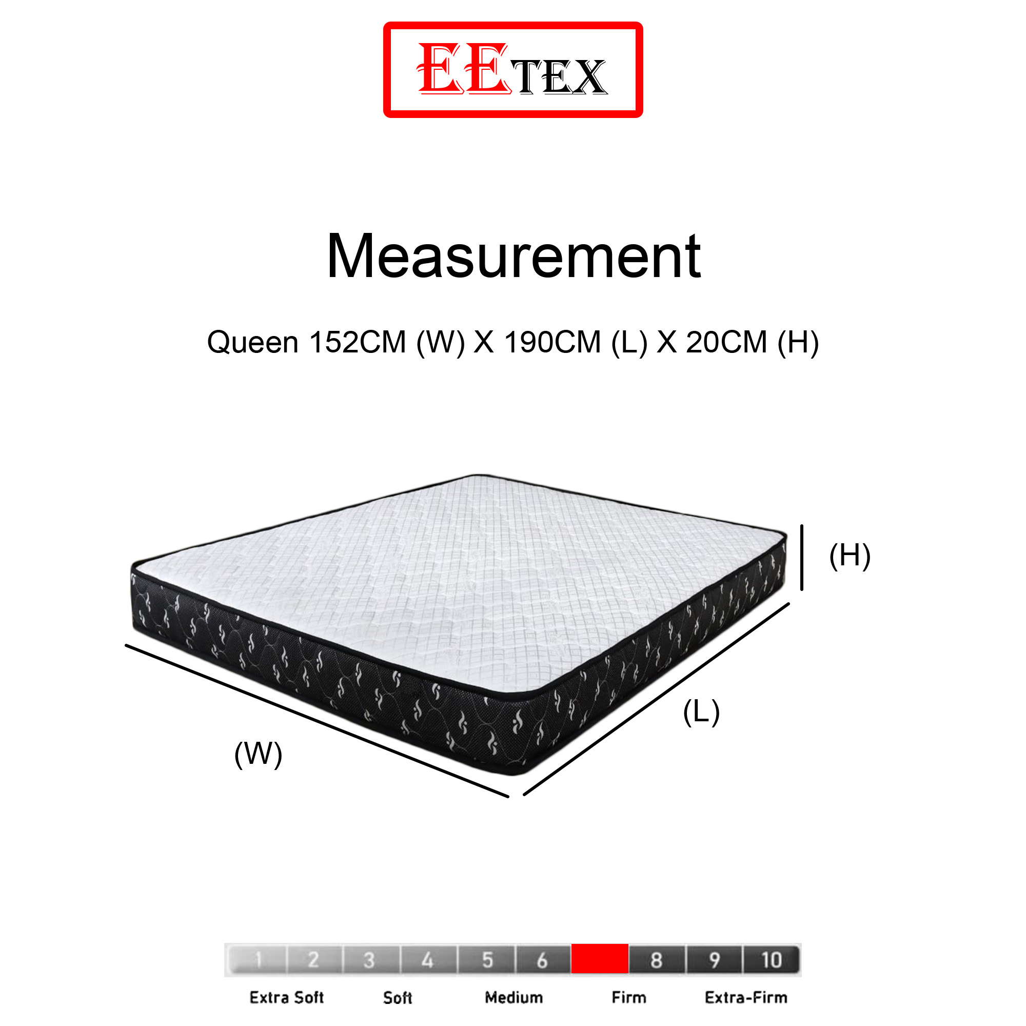 EE TEX 8"Inch Queen Size Reinforced Mattress Rebonded Foam Queen ...