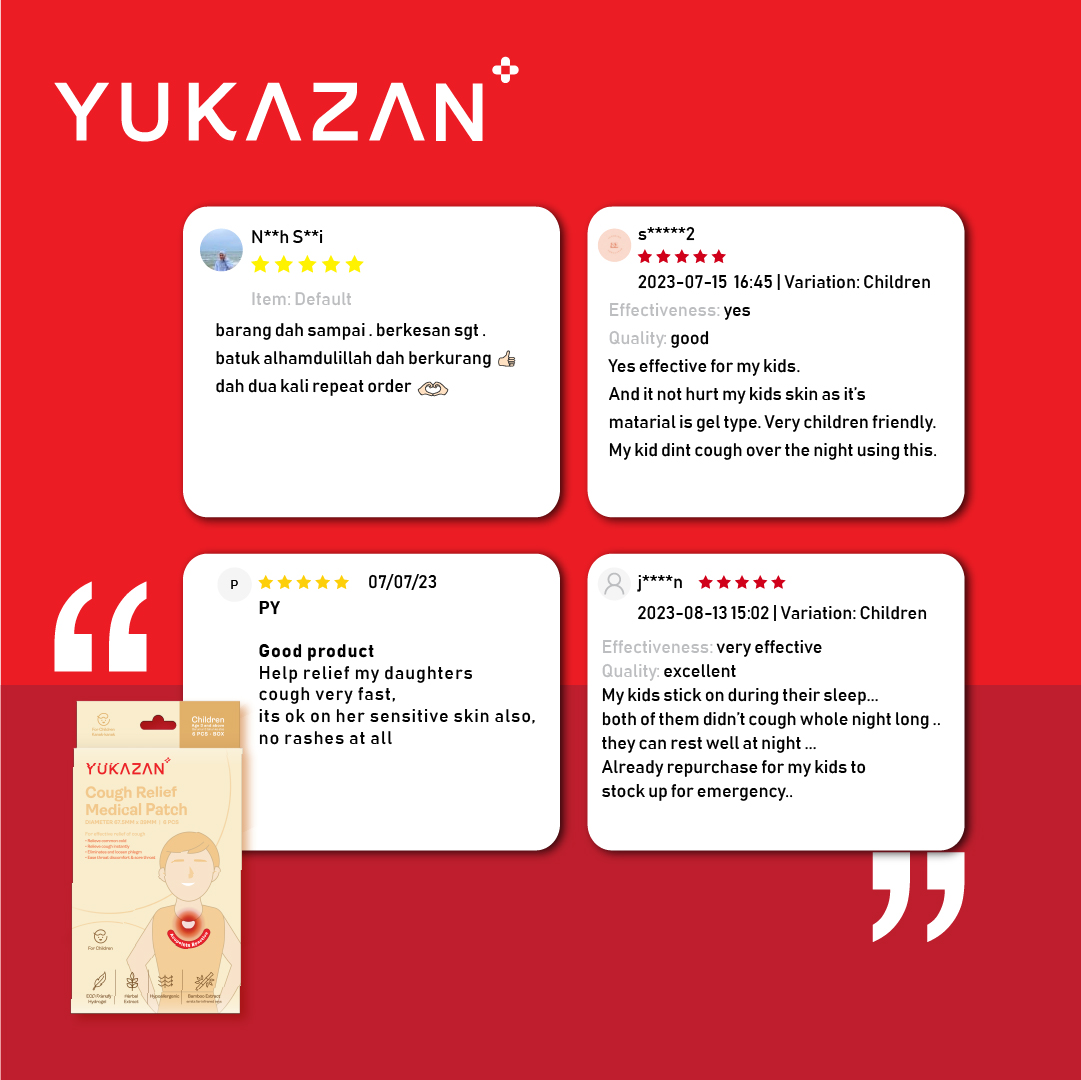 Yukazan Adult Cough Relief Medical Patch (6's) Anti Cough Patch for ...