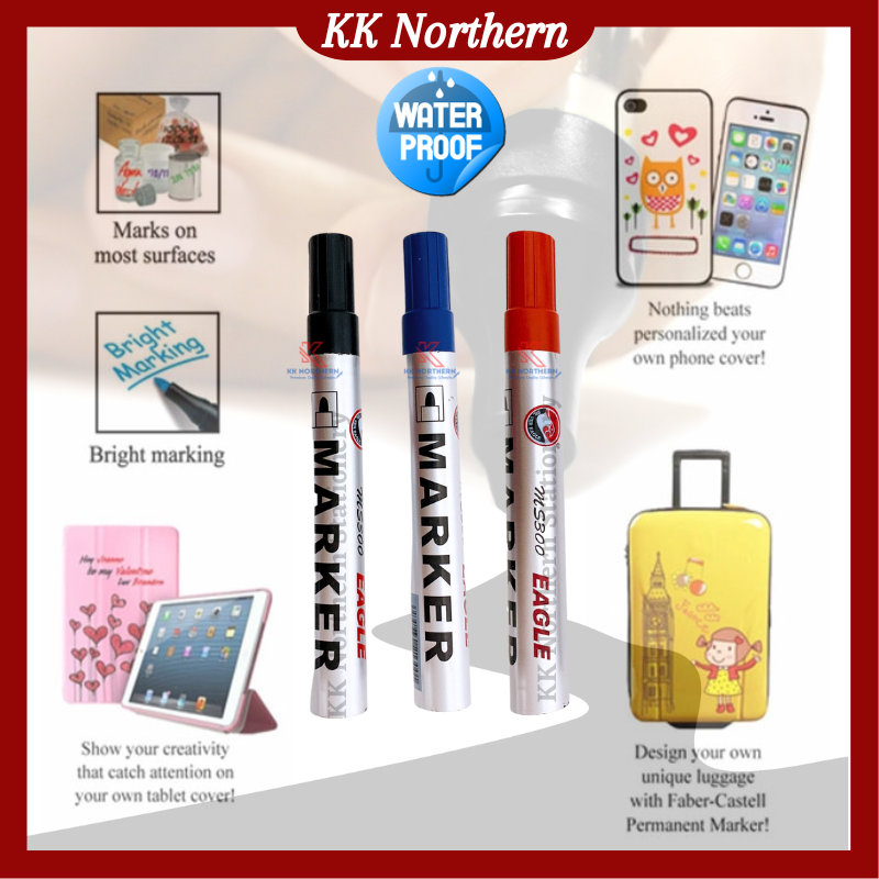 EAGLE MS300 Permanent Marker Pen Penanda Living Waterproof Packaging ...