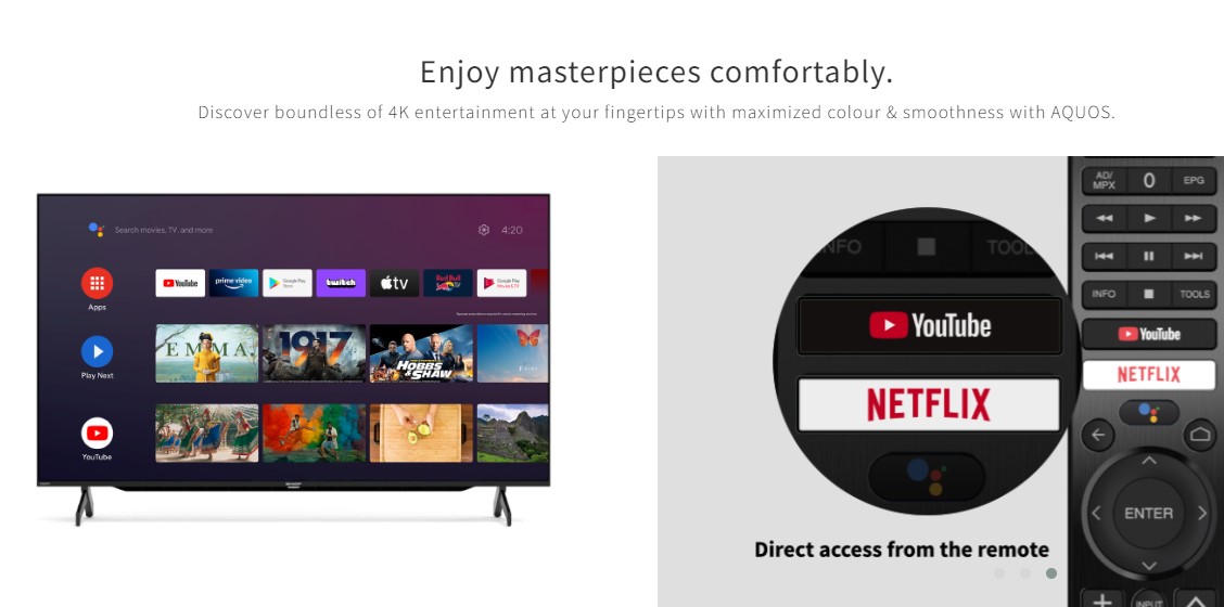 SHARP 50" 4K UHD ANDROID SMART LED TV 4TC50FJ1X | Shopee Malaysia