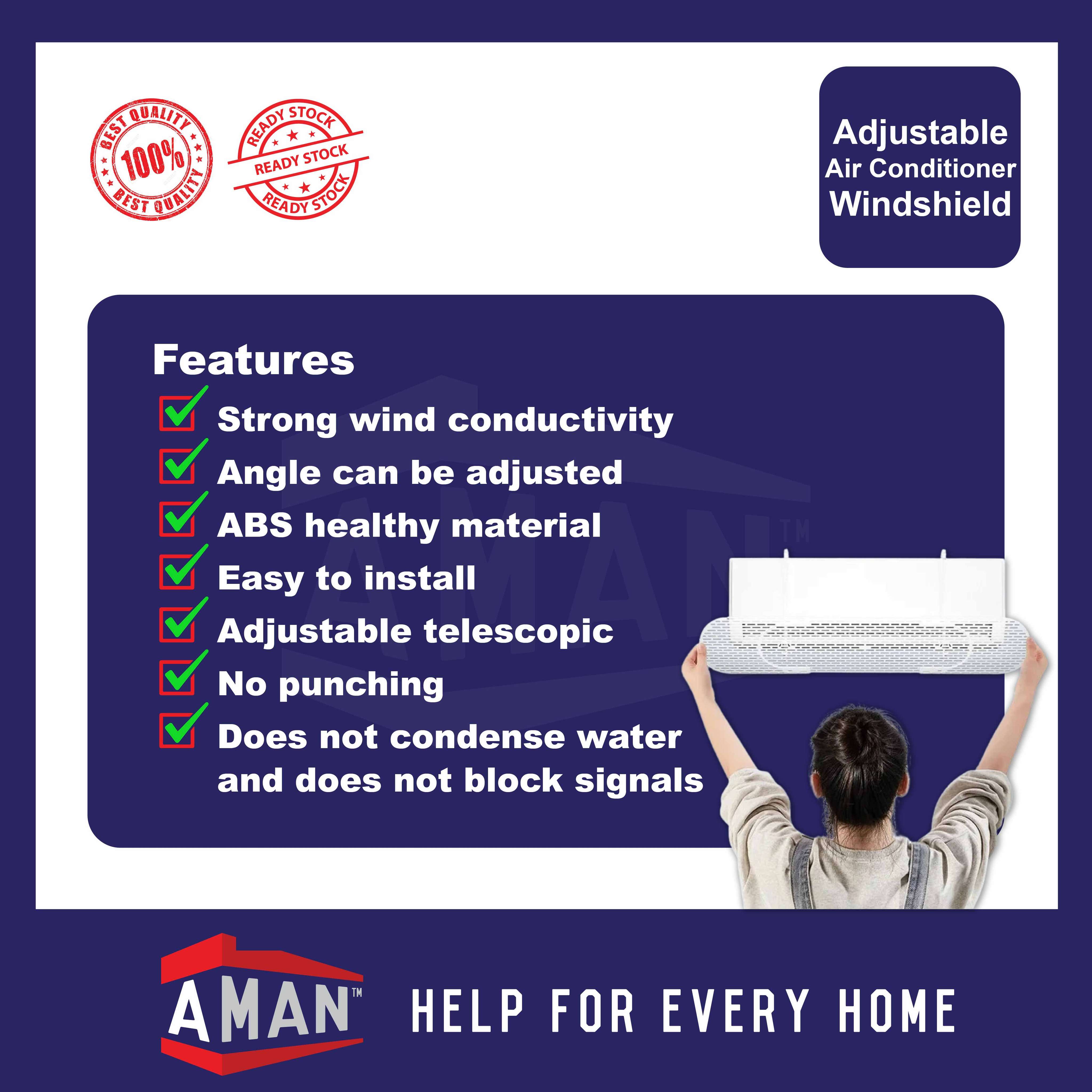 Adjustable Air Conditioner Windshield Prevent Direct Wind Air Baffle ...