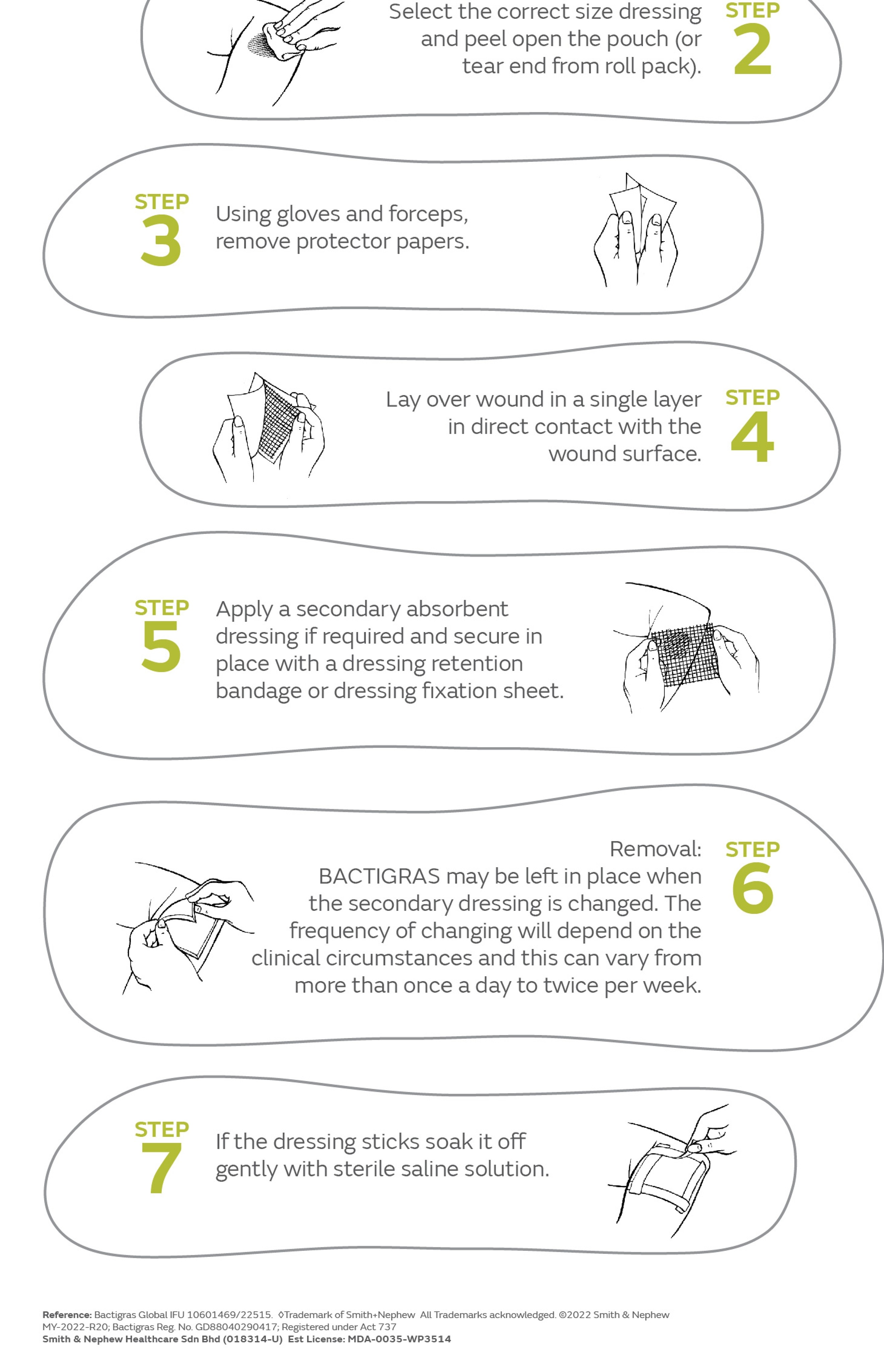 Smith+Nephew Bactigras Medicated Tulle Gras Dressing (15cm x 20cm x 10 ...