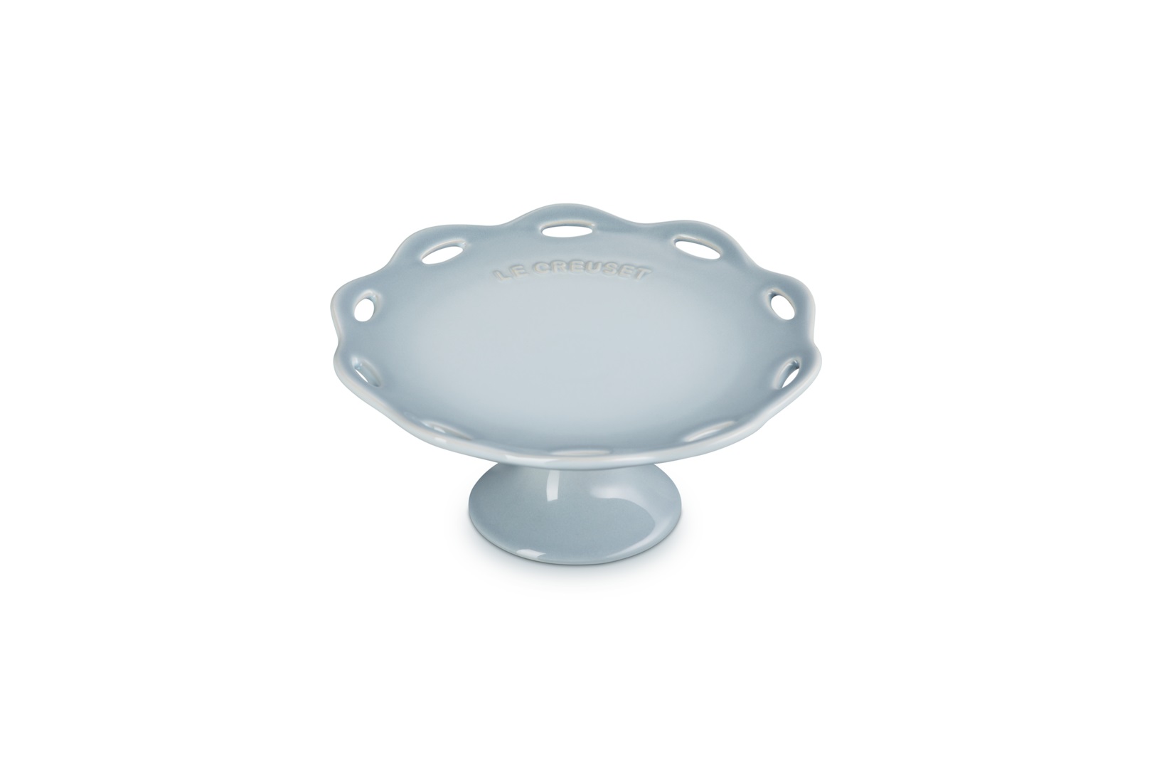 Le Creuset Stoneware Fleur Lace Cake Stand - Silver Blue (17cm ...