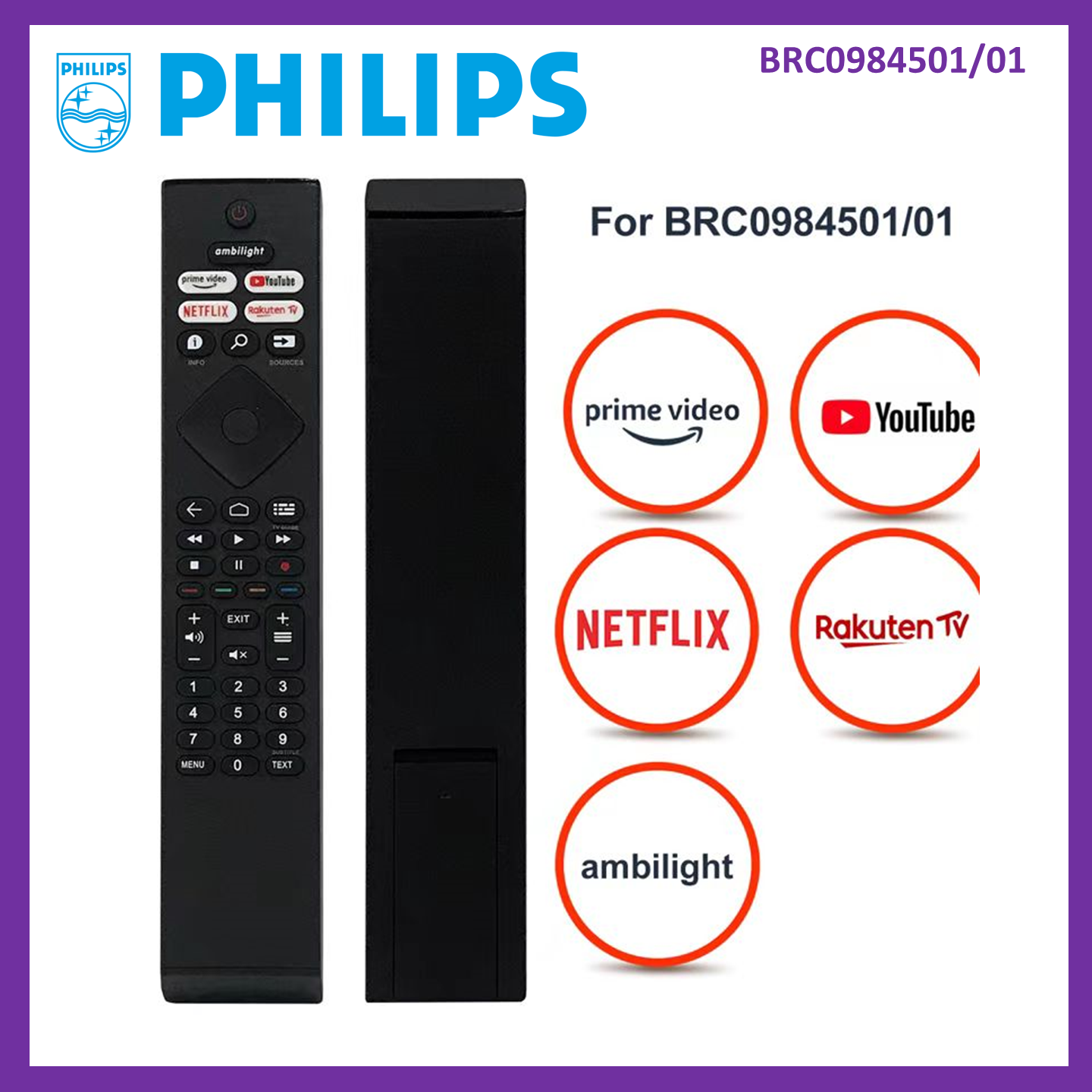 Compatible Philips 4k Ultra Hdr Oled Smart Android Tv Remote Control