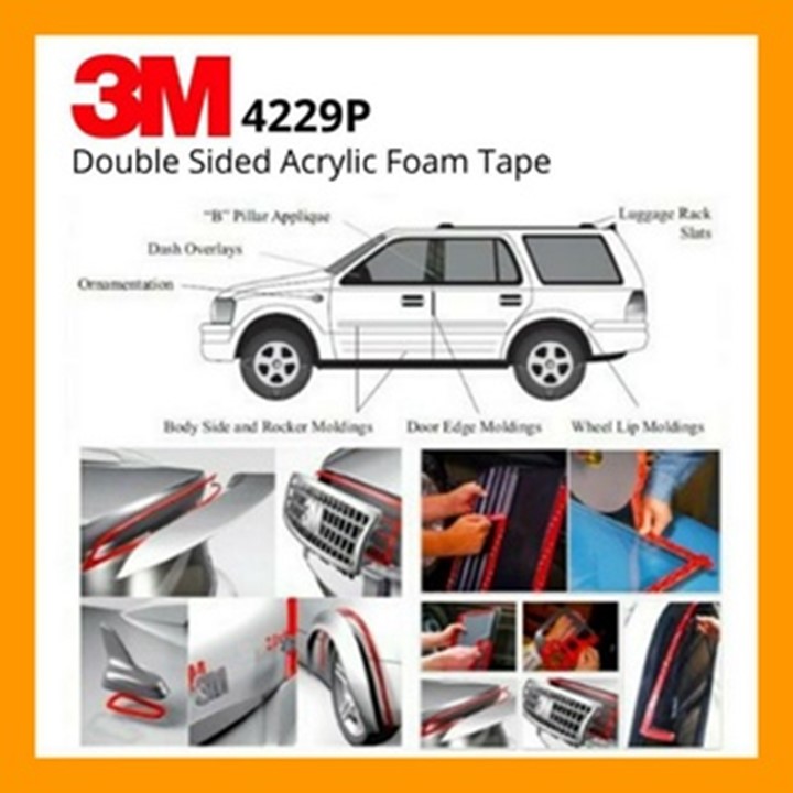 3M 4229 DOUBLE SIDED TAPE ACRYLIC FOAM TAPE (10MM x 8M) (SMOOTH WALL ...