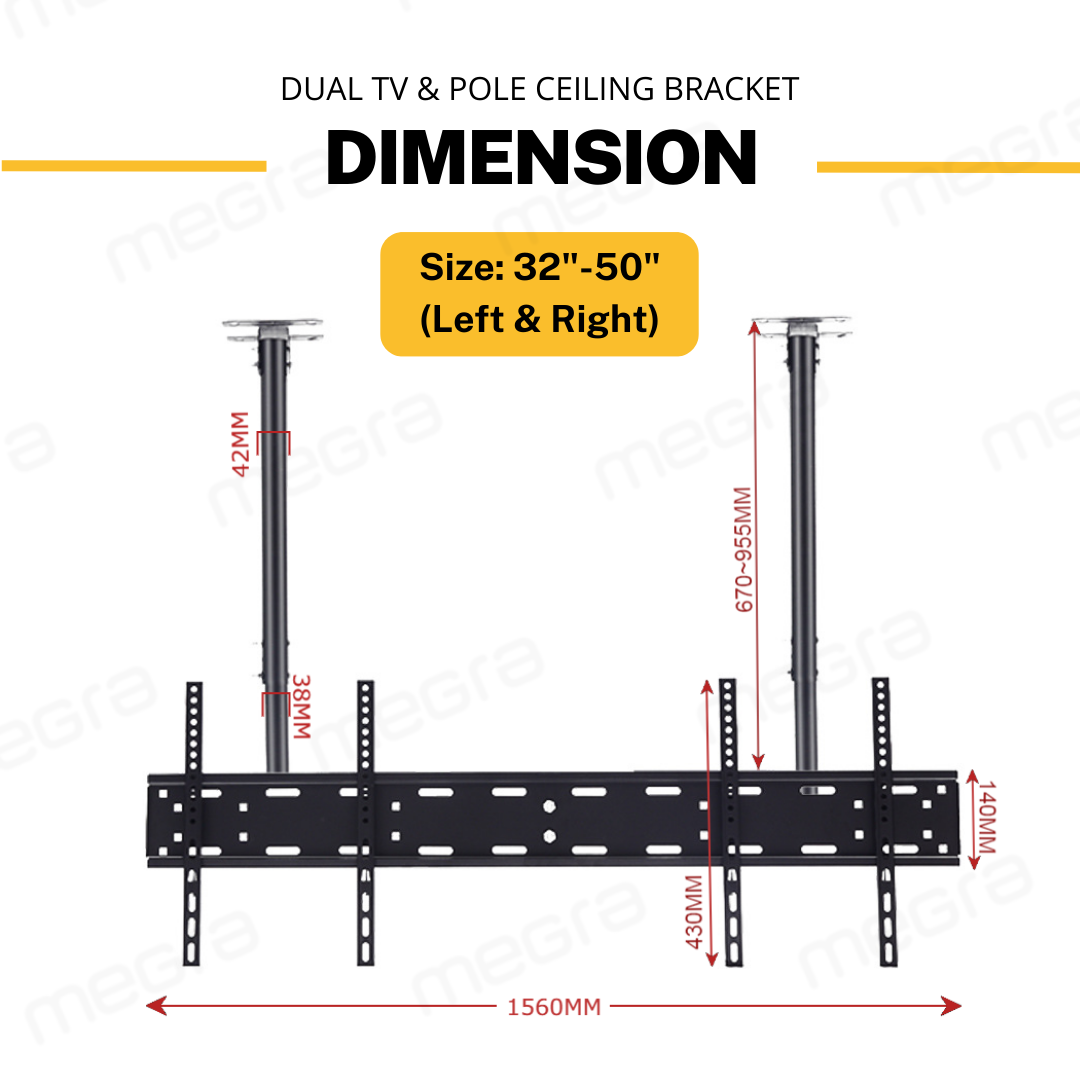 Ceiling Bracket LED TV Wall Mount Bracket / Dual TV Ceiling Mount ...