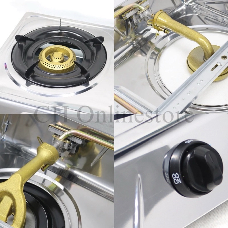 Stainless steel Twin Burners Gas Stove Auto Ignition Cooker/Dapur Masak ...