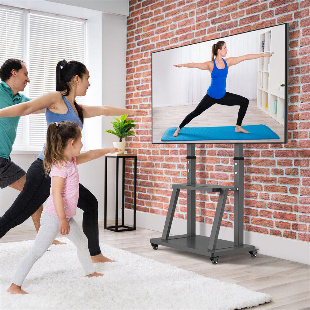 Heavy Duty Mobile TV Stand Moveable TV Floor Stand Bracket Mounted ...