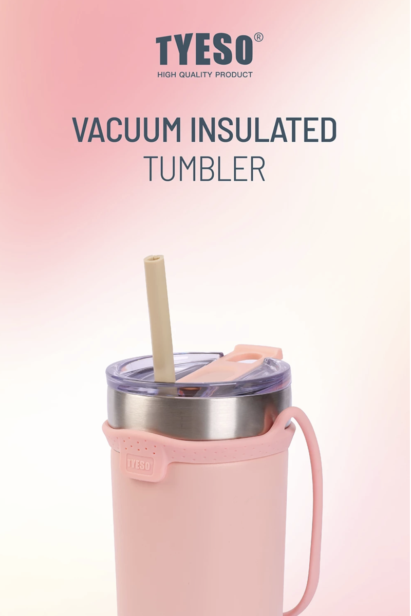 Tyeso Insulated Tumbler 550ml/710ml With Silicone Strap And Straw ...