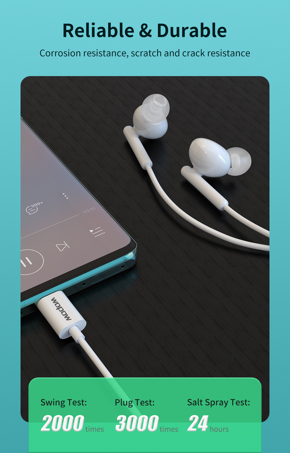 Wopow in Ear Earphone USB C DAC Chip Headsets Type C Digital Headphone ...