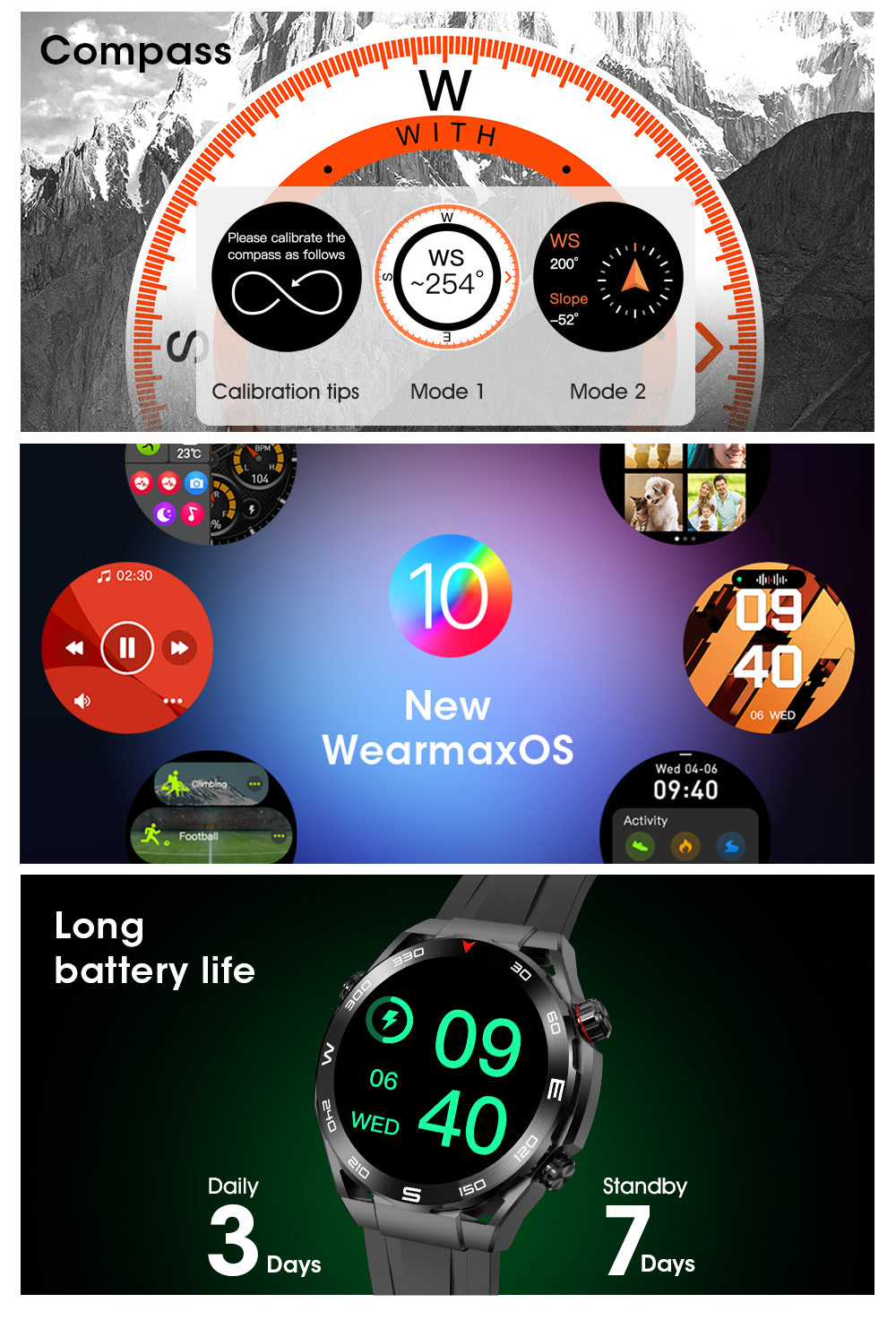 Maxwear GTR8 Smart Watch 4GB Memory Men Waterproof Fitness Watch ...