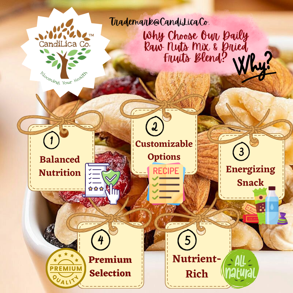 CandiLica Co. Daily Raw Mix Nuts & Dried Fruits (Unroasted)/Campuran ...