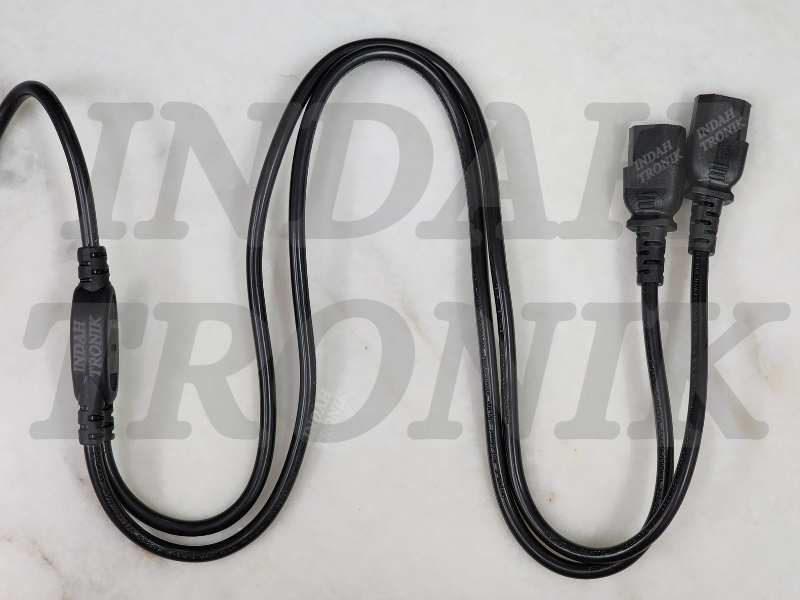 1.5Meter UK 3Pin Plug To 2Pcs C13 IEC Female Y Power Cord Desktop PC ...