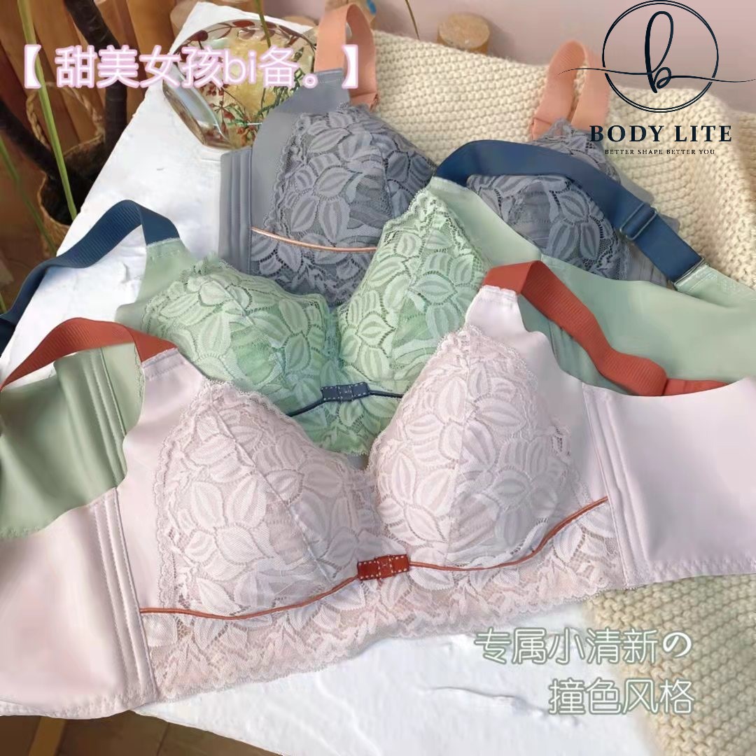 Women Thai Lace Bra Plus Size Large Cup (Cup 36-46) Wireless Thin ...