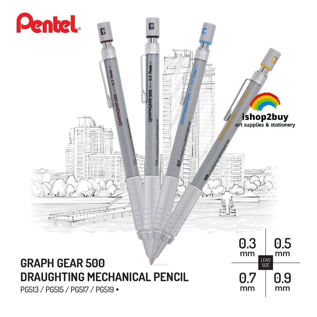 PENTEL Mechanical Pencil Graphgear 500 Drafting Sketching Technical ...