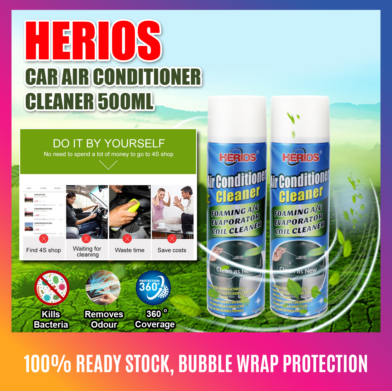 Air-Cond Cleaner Air Conditioner Coil Cleaner Spray Pencuci Pendingin ...