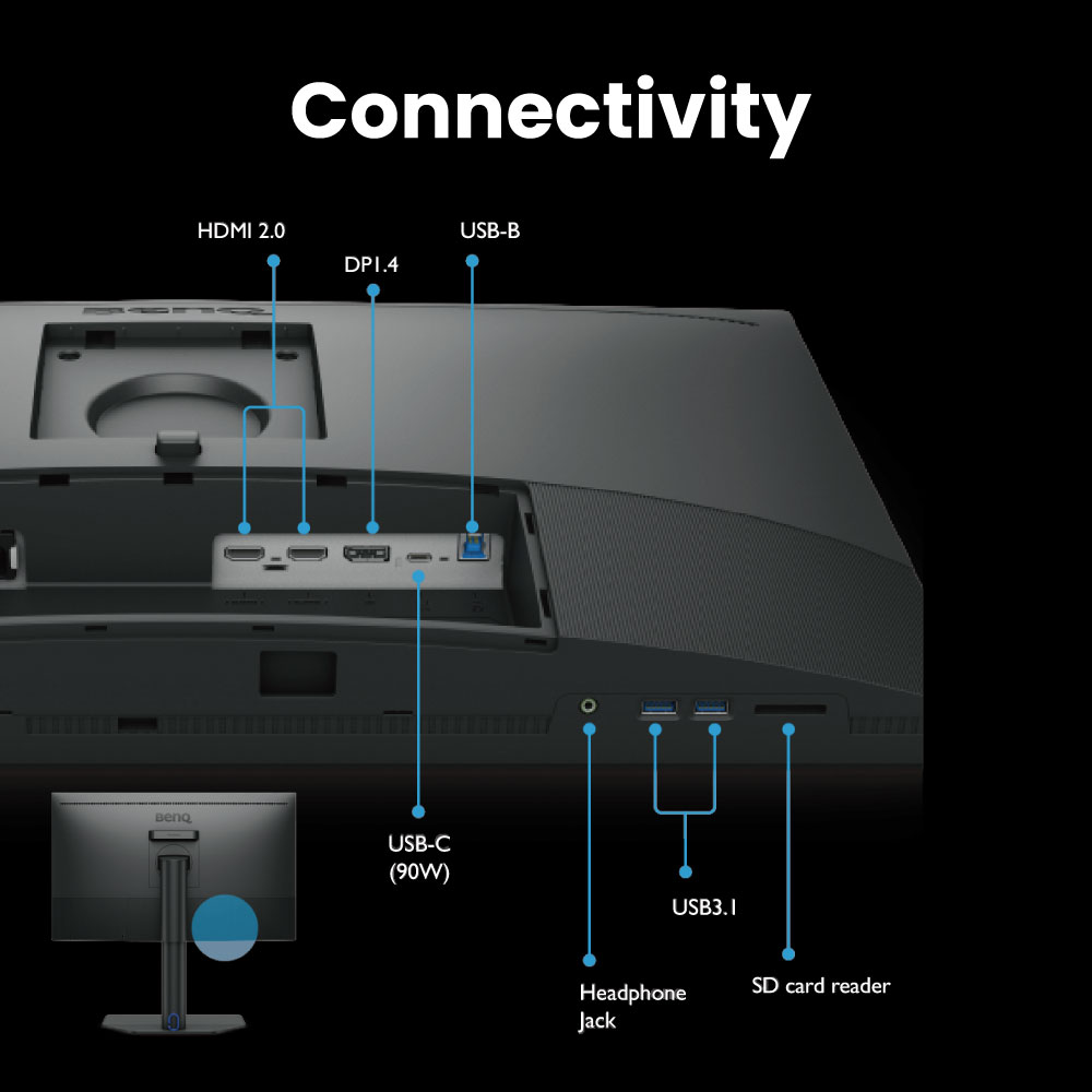 BenQ SW272U｜27-inci 4K Adobe RGB 90W USB Type-C Photographer Monitor ...
