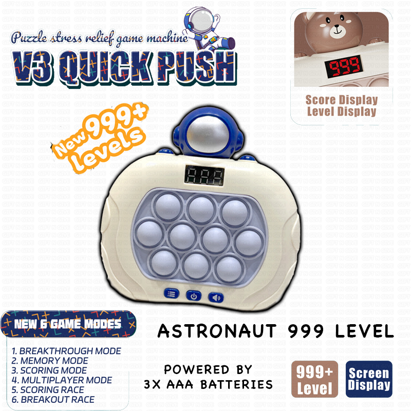 999 Level Quick Push Game Console Pop It Whack-A-Mole Electronic Toy ...