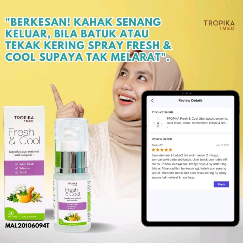 Tropika Fresh & Cool - 30 ml Spray Ubat Batuk(Sesak Nafas, Batuk, Sakit ...
