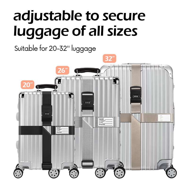 [READY STOCK] Luggage belt Strap Passcode Lock Bag Suitcase Adjustable ...