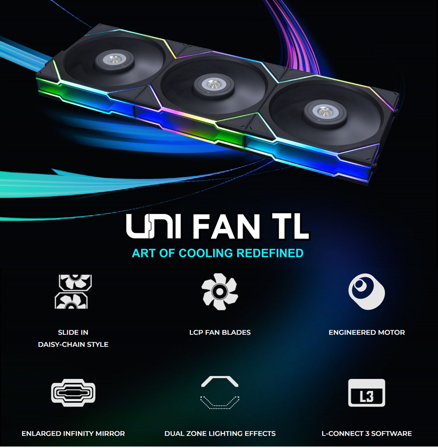 LIAN LI UNI FAN TL120 / TL140 ARGB CASE / CASING FAN - SINGLE / 3-IN-1 ...