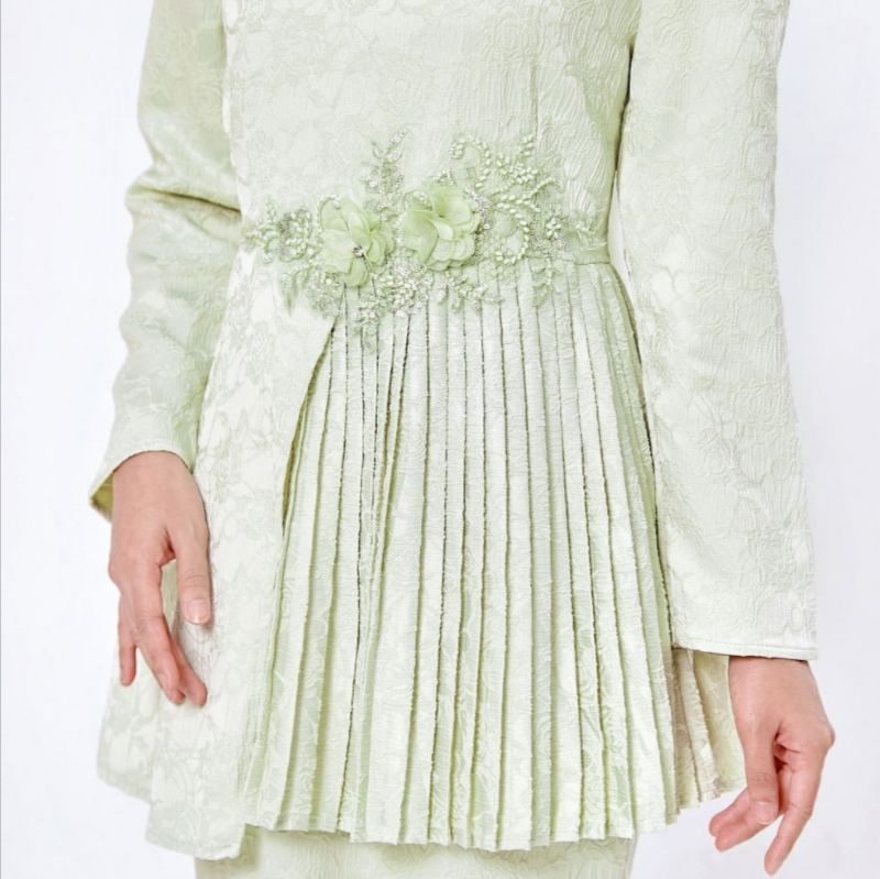 BAJU RAYA 2024 SIZE S-XL BAJU KURUNG MODEN 3D LACE PLEATED PUFF BAHU ...