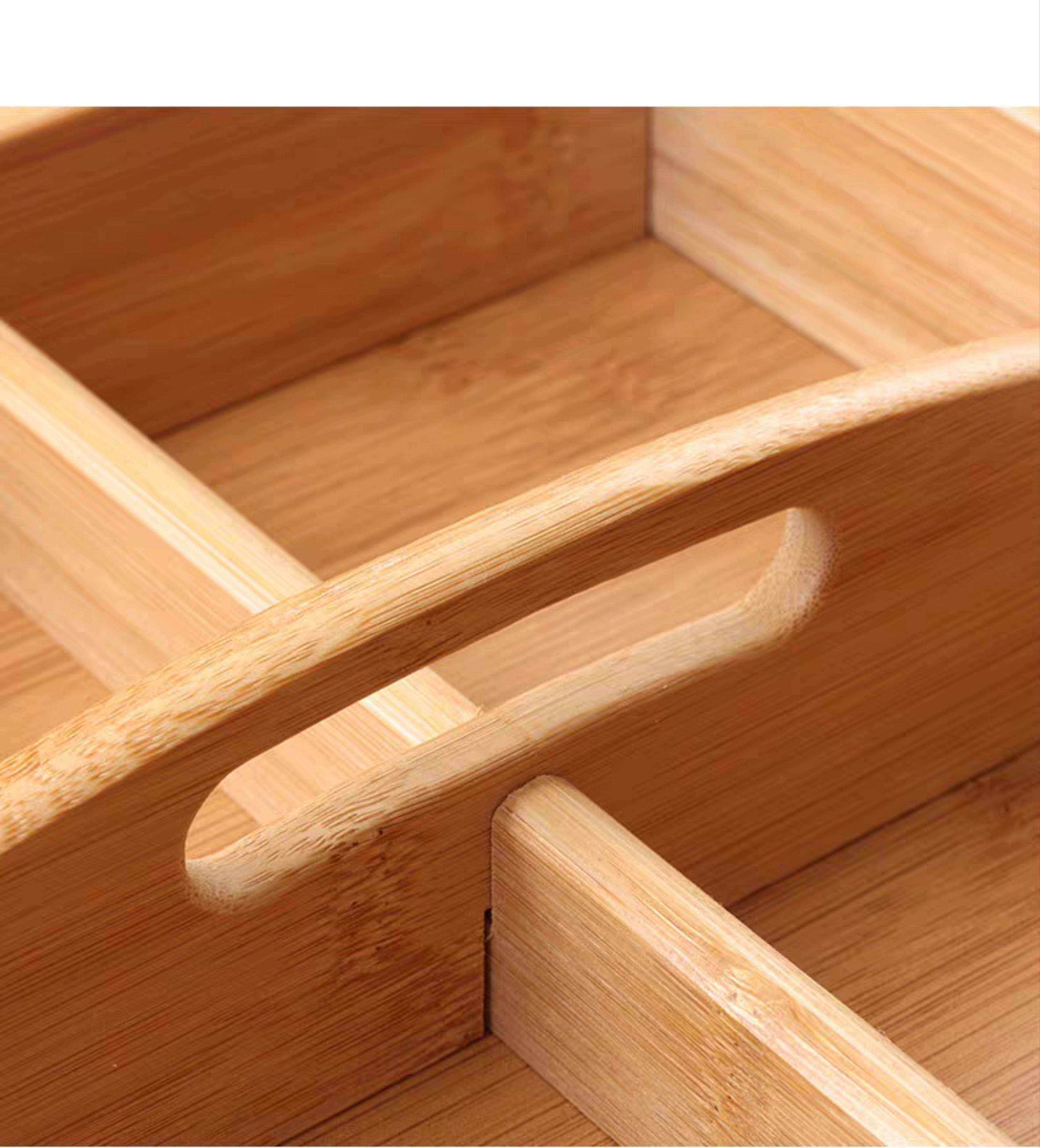 BAMBOO TRAY CONTAINER WOODEN STORAGE BOX FOOD SNACKS CANDY CONTAINER ...