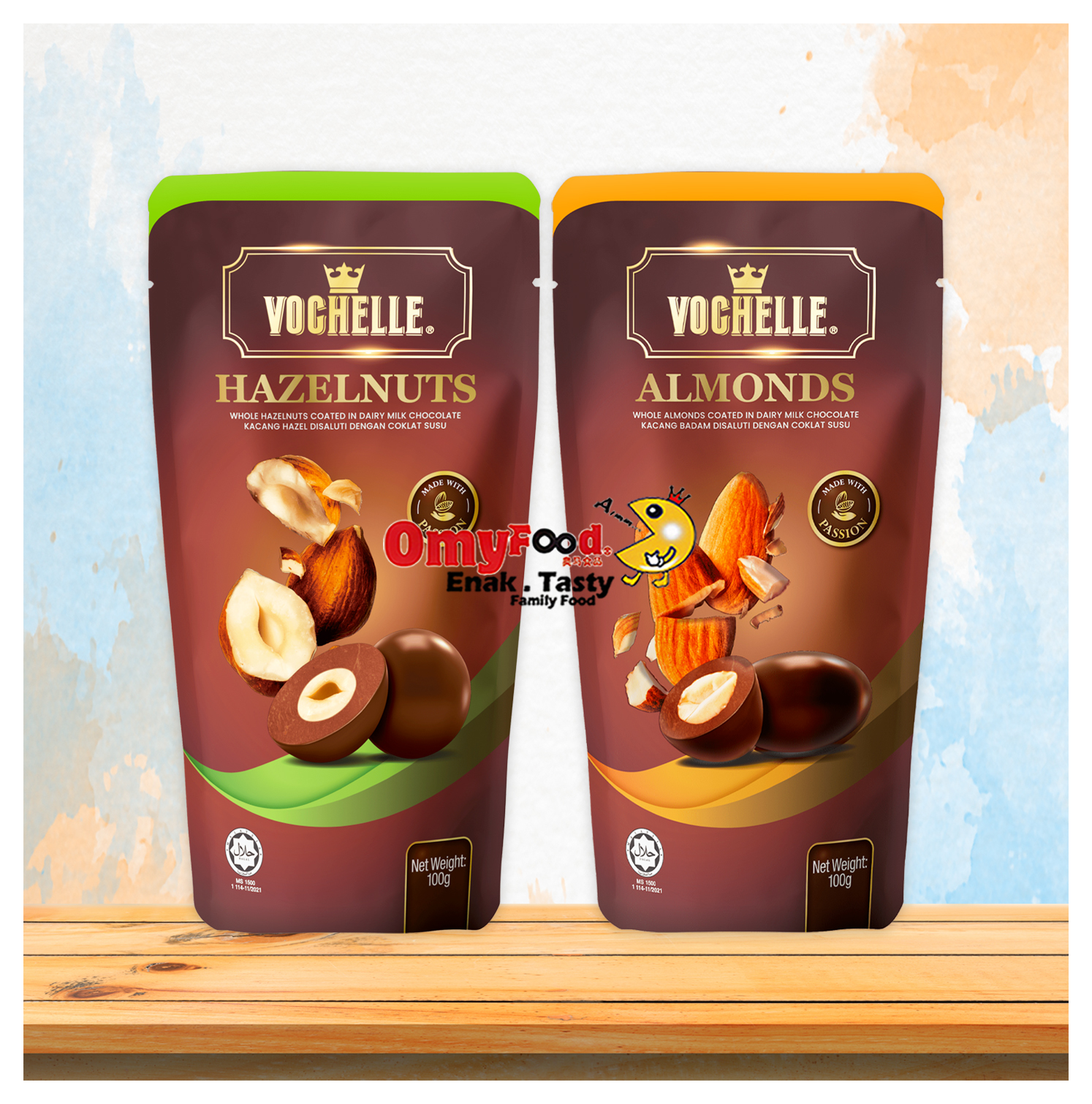100g Vochelle Doypack Chocolate [Almond / Hazelnuts][OmyFood] | Shopee ...