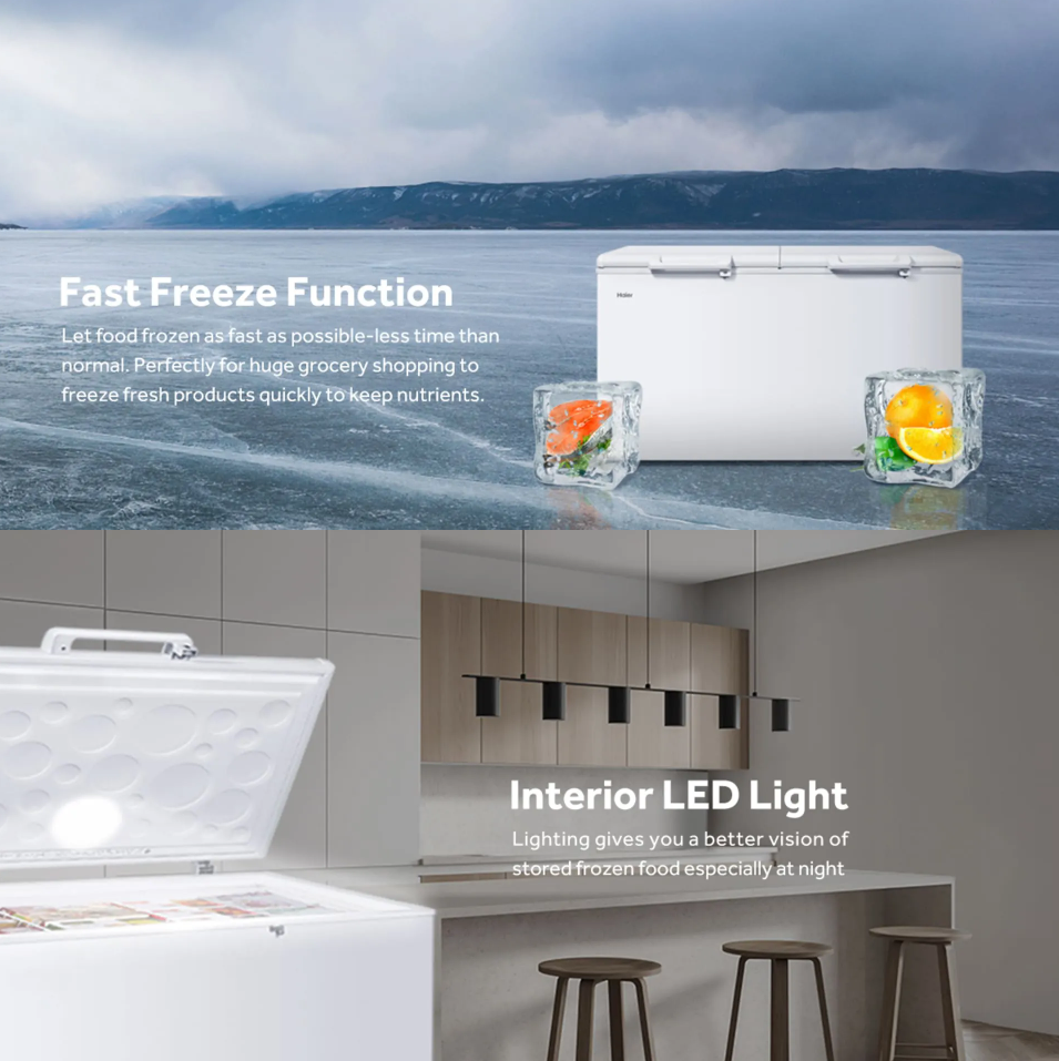 Haier Chest Freezer Full Range 200L 332L 450L 535L 750L Peti Freezer ...