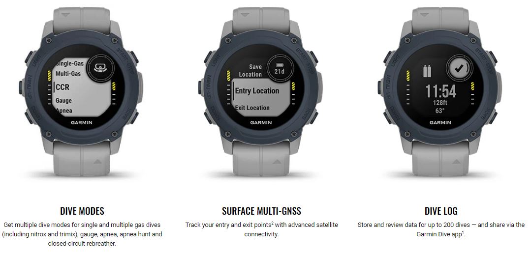 GARMIN Descent G1 G2 Dive Computer Divecom Multi Sports Smart Watch ...