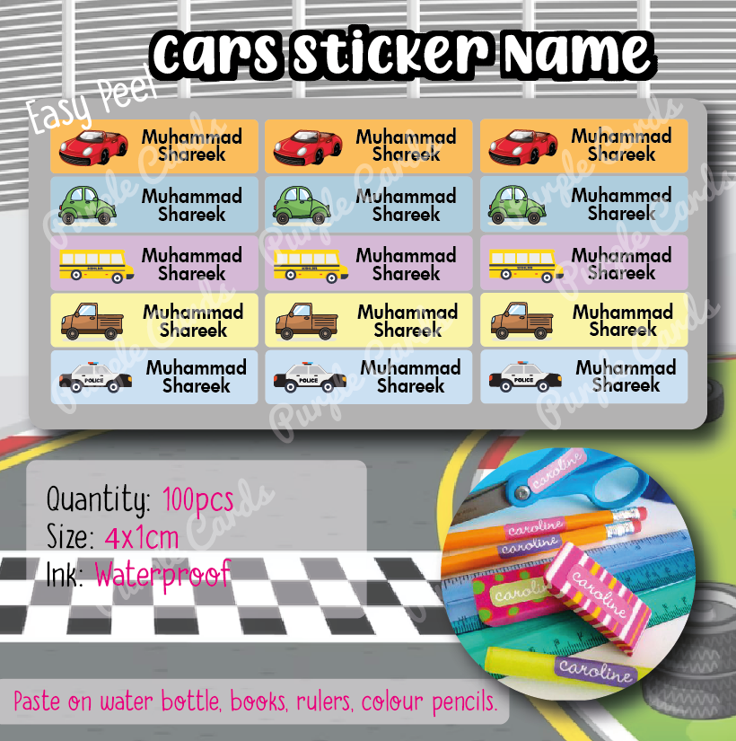 Sticker Nama 1X2cm 200pcs/ Sticker Name Label / Cartoon Sticker ...