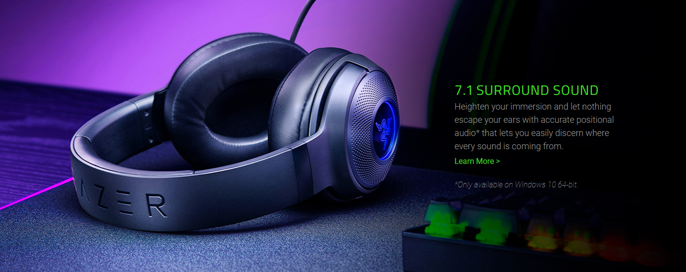 Razer Kraken V3 X Wired USB Gaming Headset with Razer™ TriForce Driver ...