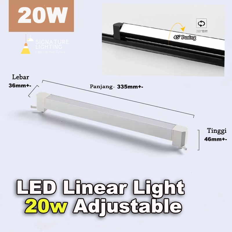 Led Track Rail Liners Track light Boleh Pusing Adjustable 20W 30W LED ...