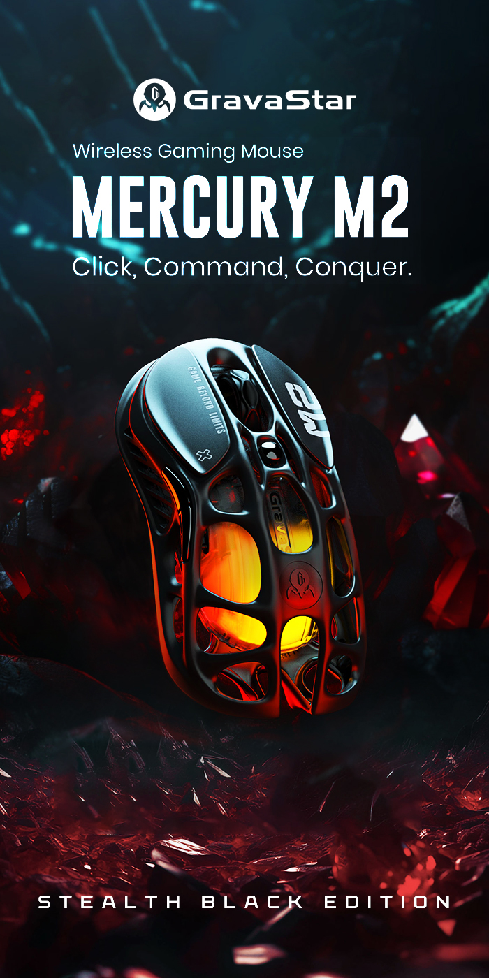 GravaStar Mercury M2 Wireless Gaming Mouse MICE 5 Light Mode Highly ...