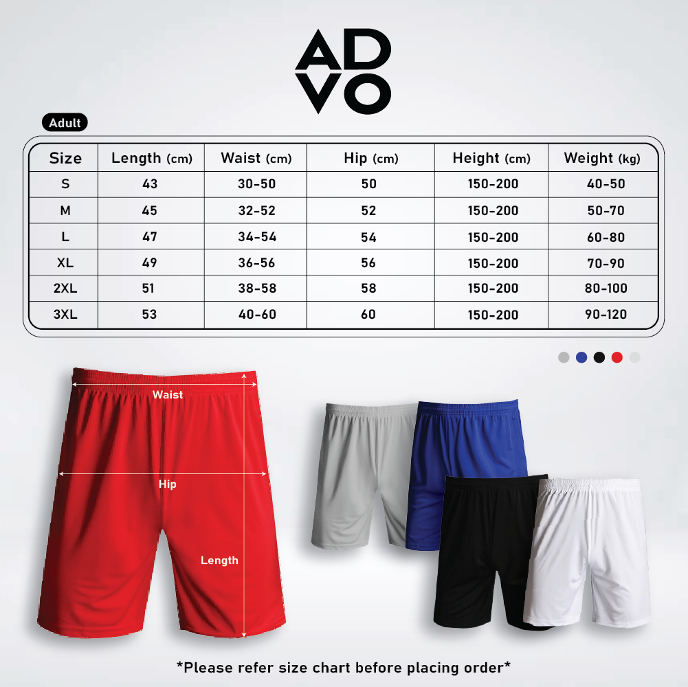 ADVO Microfiber Short Pant Seluar Pendek Lelaki Bola Sport Men Seluar ...
