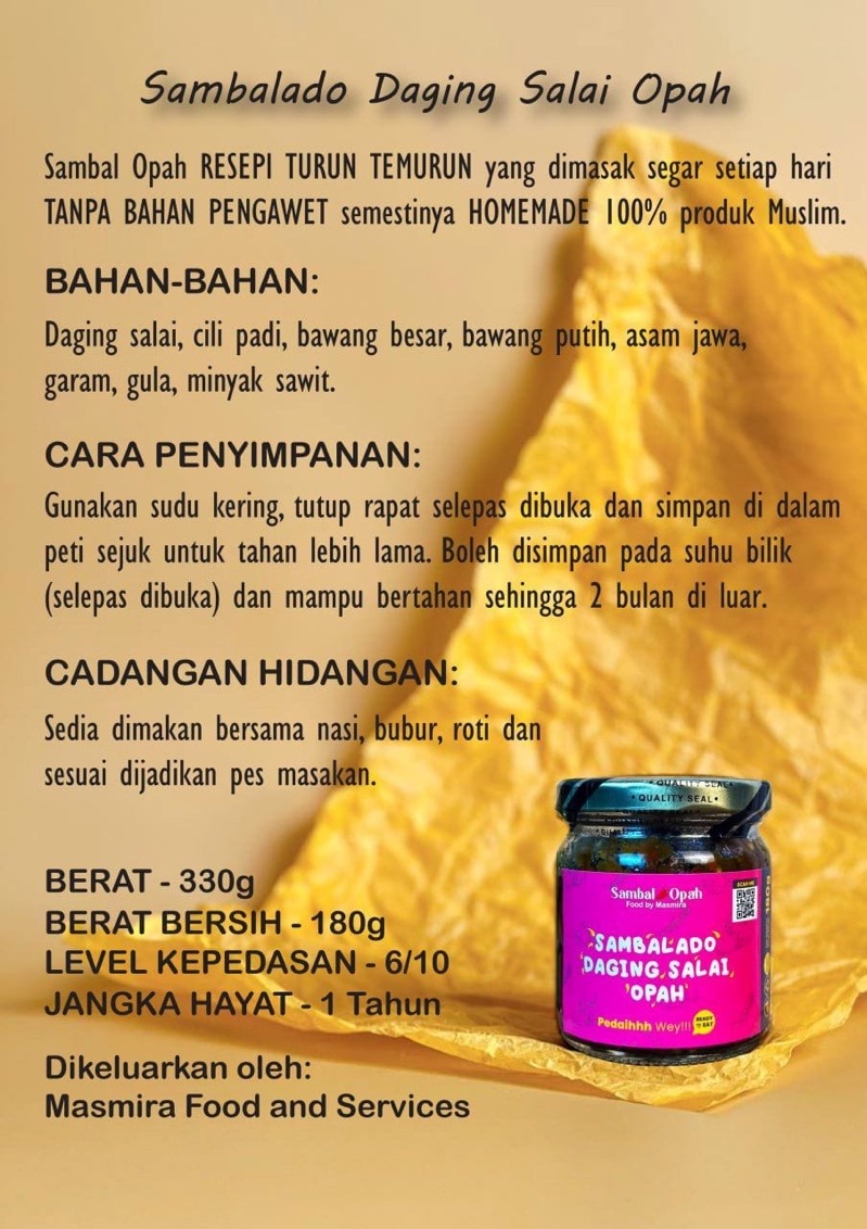 Sambalado Daging Salai Opah | Sambal Opah Food by Masmira | Sambal ...