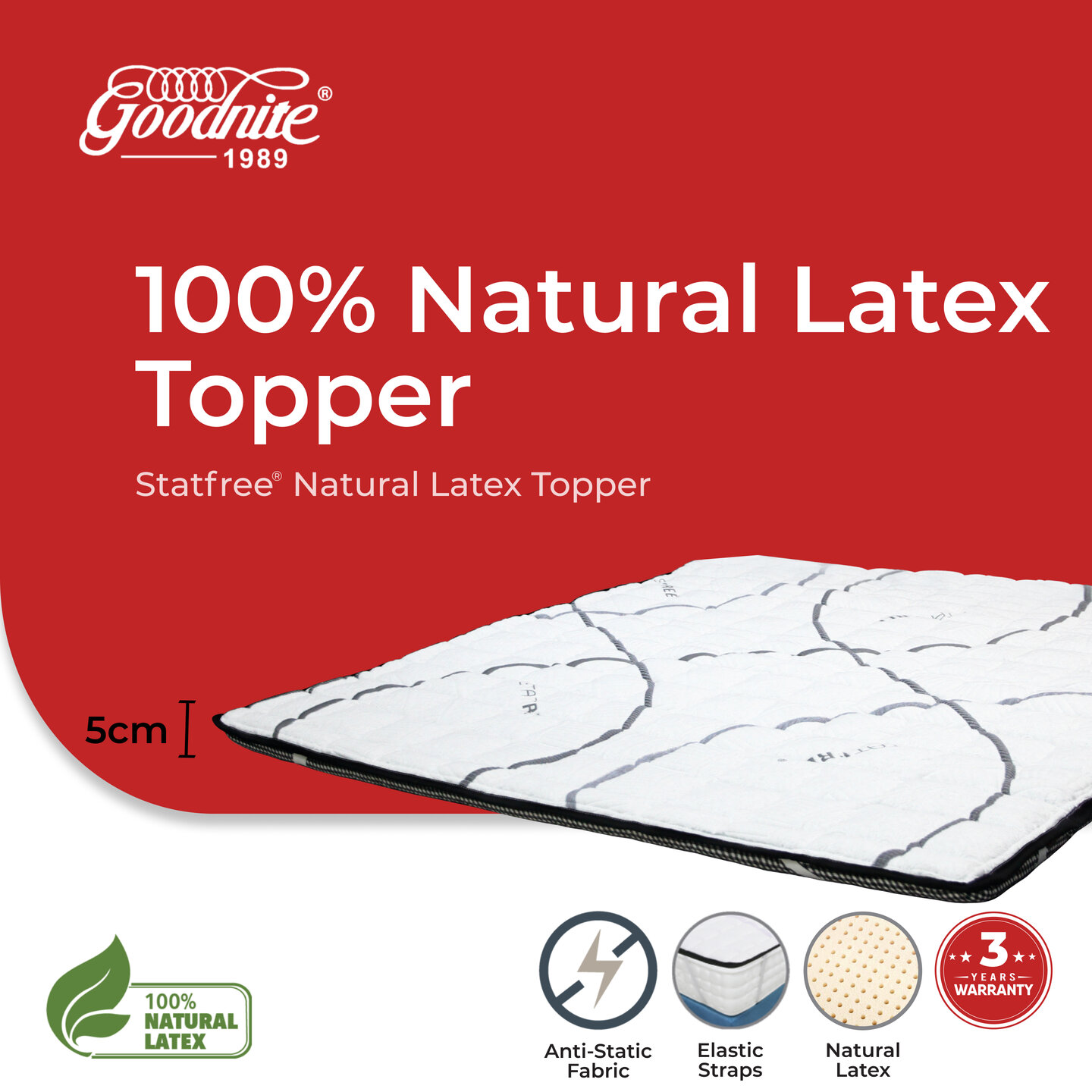 Goodnite Statfree® Penebal Tilam Getah Asli l Goodnite Statfree® Thick ...