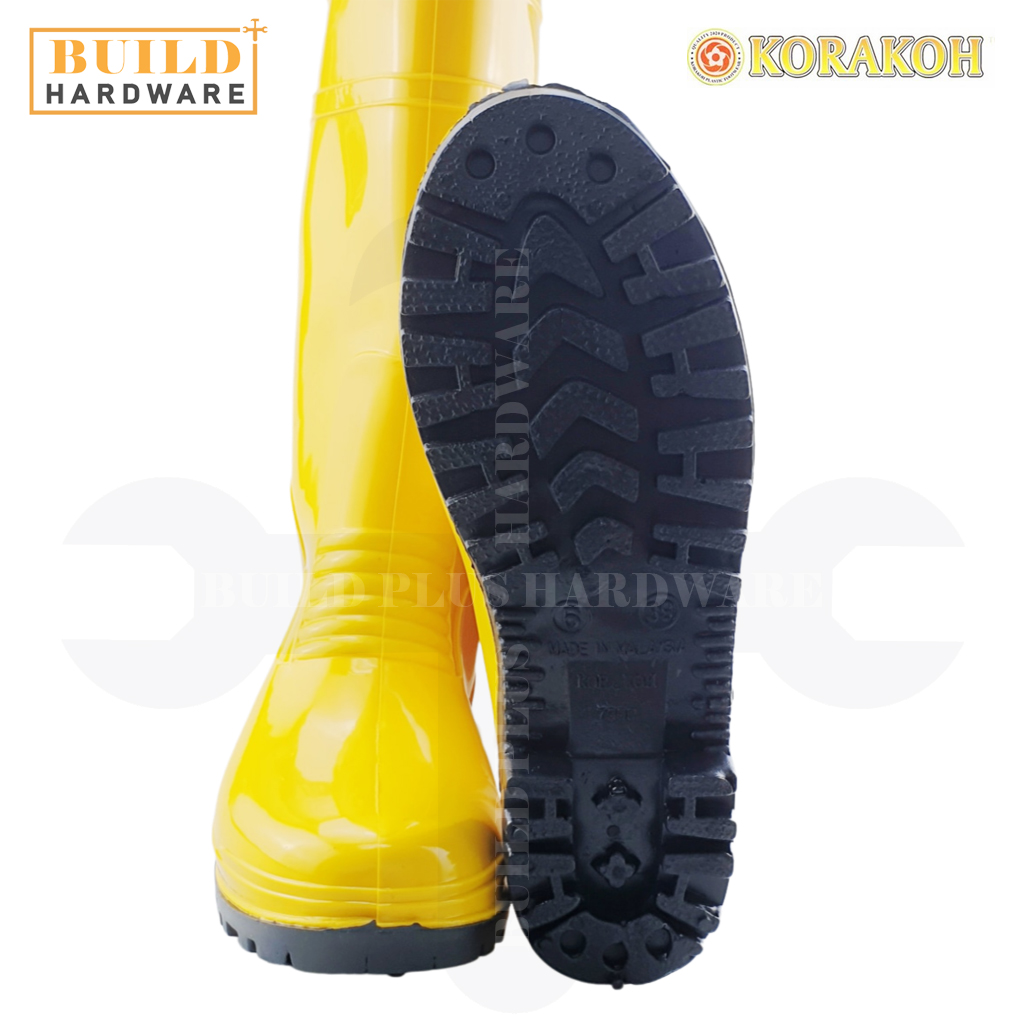 KORAKOH M7000 Yellow PVC Rubber Boot With Sock (Size: 39-44) 黄色水鞋 Kasut ...