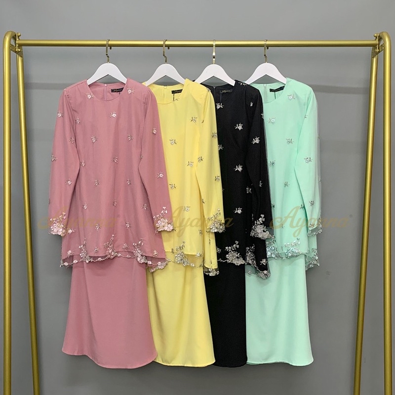 🔥(SIZE 34-60) TEMA RAYA SEDONDON MINT GREEN | KURUNG MODEN RIAU LACE ...