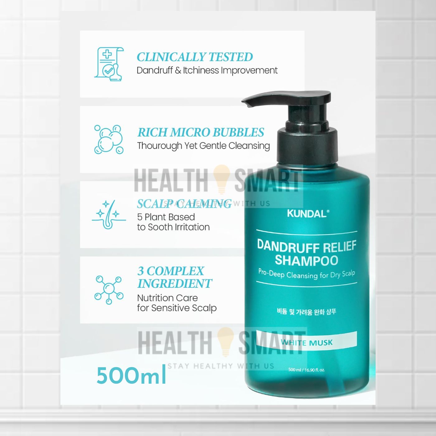 KUNDAL Anti-Dandruff Shampoo Soapy Musk/ Kundal Cool & Clear Aqua Min / Kundal Tea Tree ...