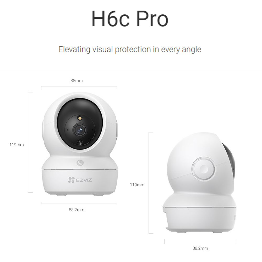 Ezviz H6C Pro 2MP Full HD 1080P Pan/Tilt Motion Detection Two Way Talk ...