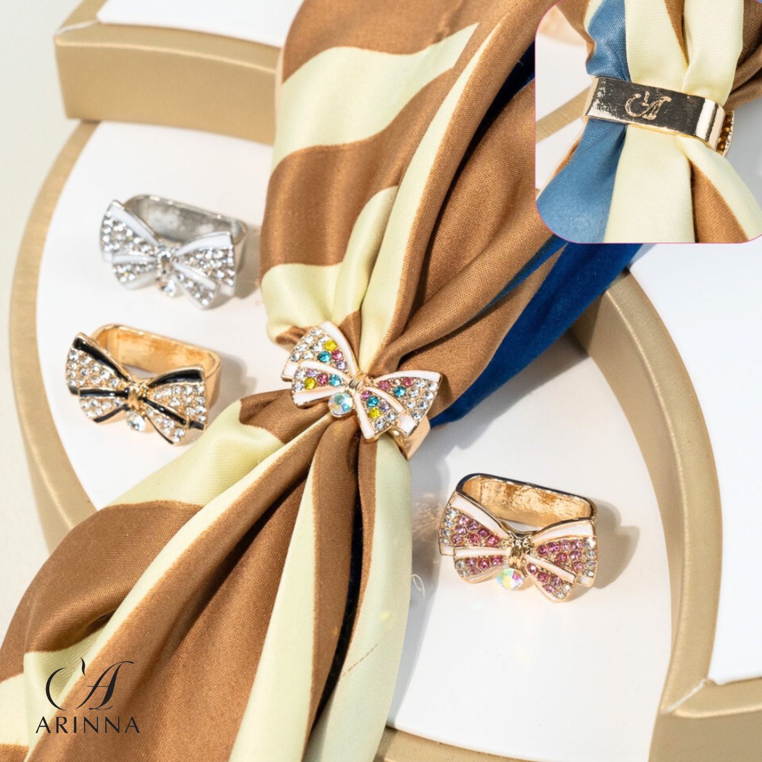 ARINNA 5in1 [FREE BOX] SET Kerongsang Ring Brooch Tudung Gift Box For ...